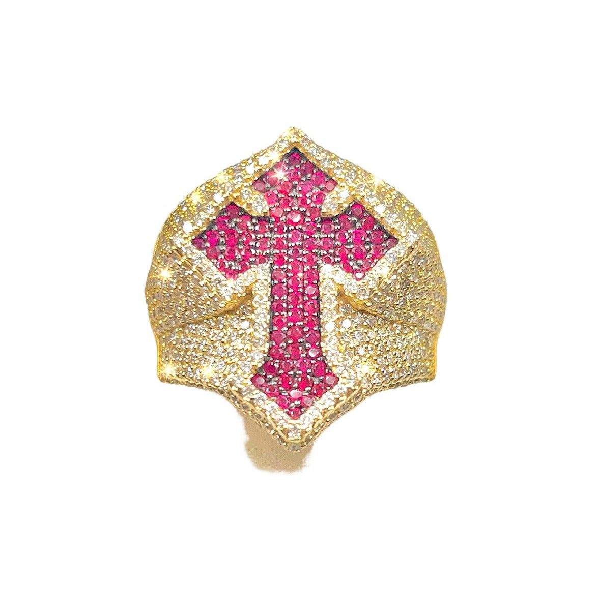 Red Ruby Cross Ring · Cali Jewelers
