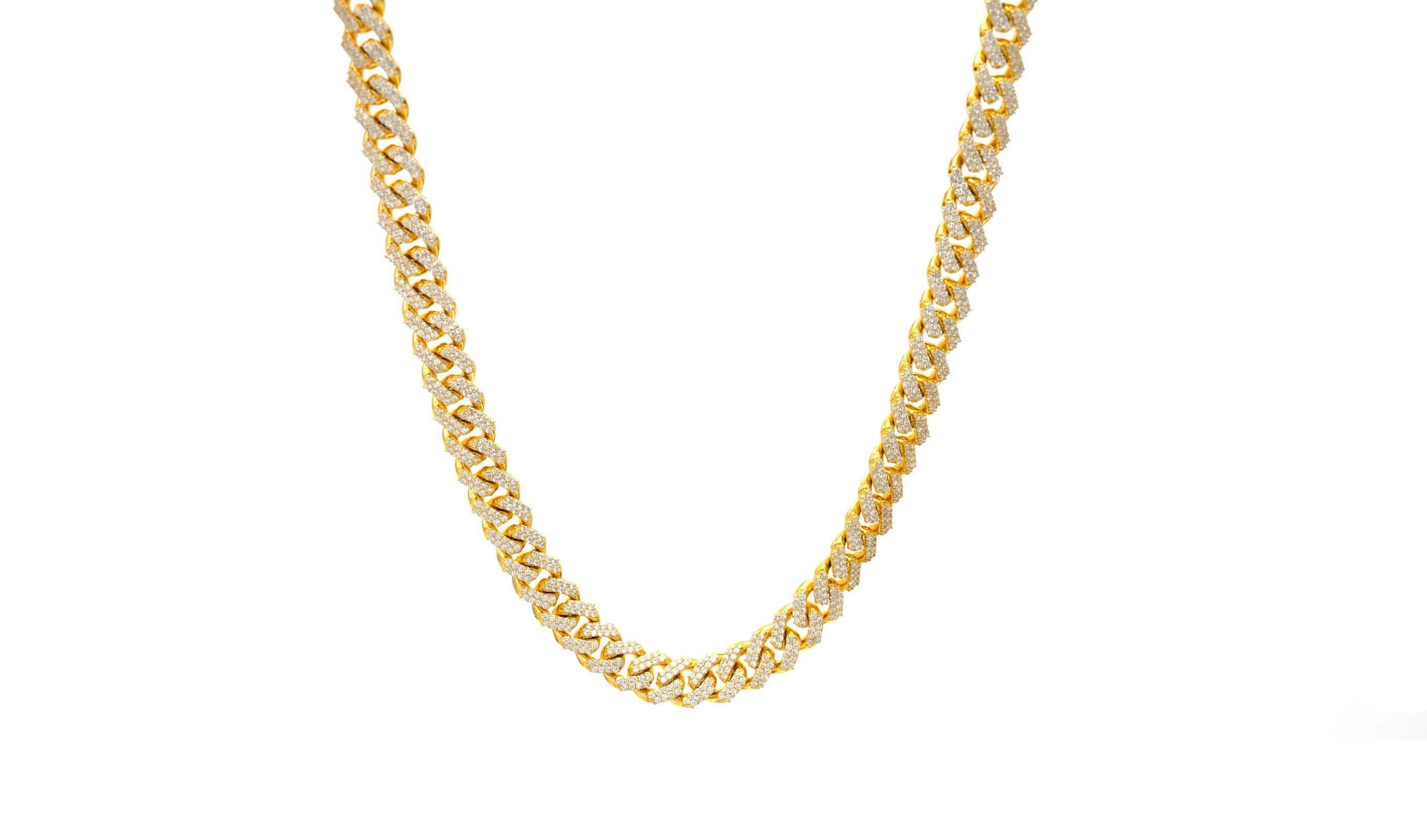 Yellow Gold Diamond Cuban (16MM) · Cali Jewelers